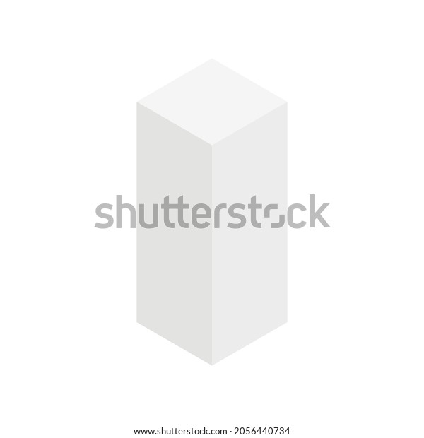 White Cuboid Isometric Shape Geometric 3d Stock Vector (Royalty Free ...