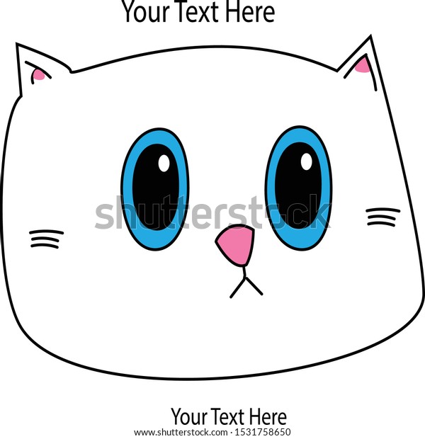 White Cute Cat Cartoon Sharp Look Stock Vector (Royalty Free ...