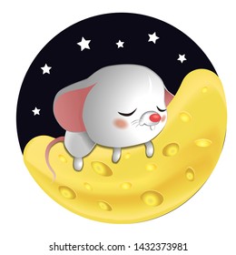268 Cute Mouse On Cheese Moon Stock Vectors, Images & Vector Art ...