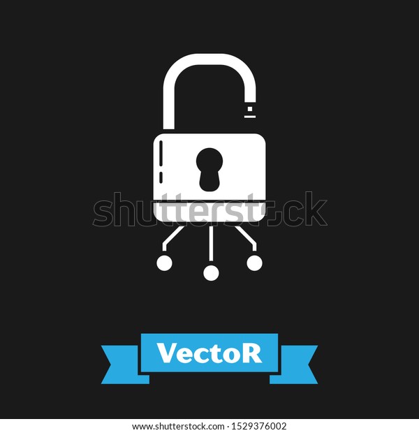White Cyber Security Icon Isolated On Stock Vector (Royalty Free ...