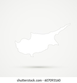 White Cyprus Map Illustration Stock Vector (Royalty Free) 607093160 ...