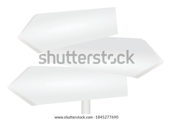 White Direction Signs Vector Illustration Stock Vector (Royalty Free ...