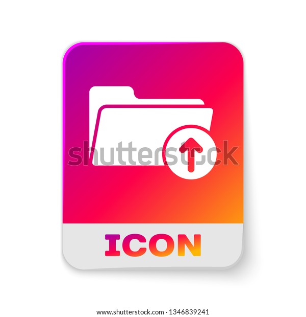 White Download Arrow Folder Icon Isolated Stock Vector (Royalty Free ...