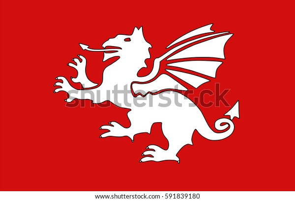 White Dragon Symbol Associated Welsh Mythology Stock Vector (Royalty ...