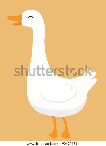 White Duck Vector Cartoon Duck Duck Stock Vector (Royalty Free ...