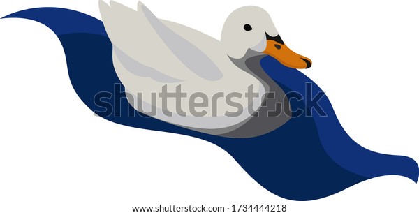 White Duck Water Illustration Vector On Stock Vector (Royalty Free ...