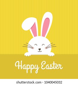 White Easter Rabbit Easter Bunny Happy Stock Vector (Royalty Free ...