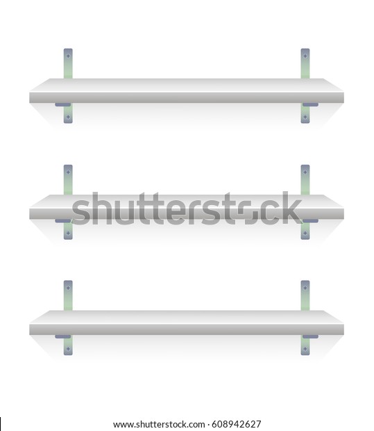 White Empty Book Shelves Vector Cartoon Stock Vector (Royalty Free ...