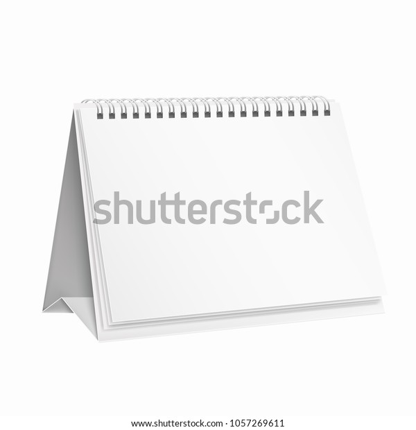 White Empty Template Mockup Calendar Notebook Stock Vector (Royalty ...