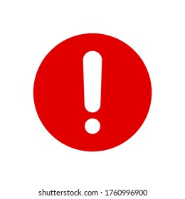 White Exclamation Mark Symbol On Red Stock Vector (Royalty Free ...