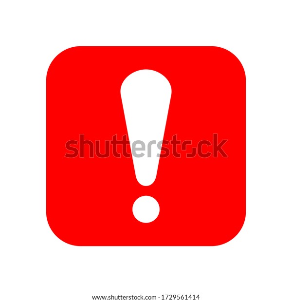 White Exclamation Mark Symbol On Red Stock Vector (Royalty Free ...