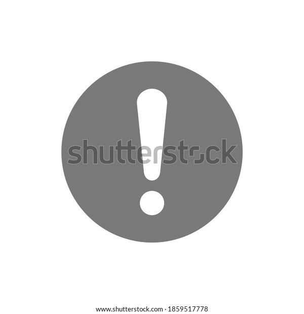 White Exclamation Mark Symbol On Grey Stock Vector (Royalty Free ...