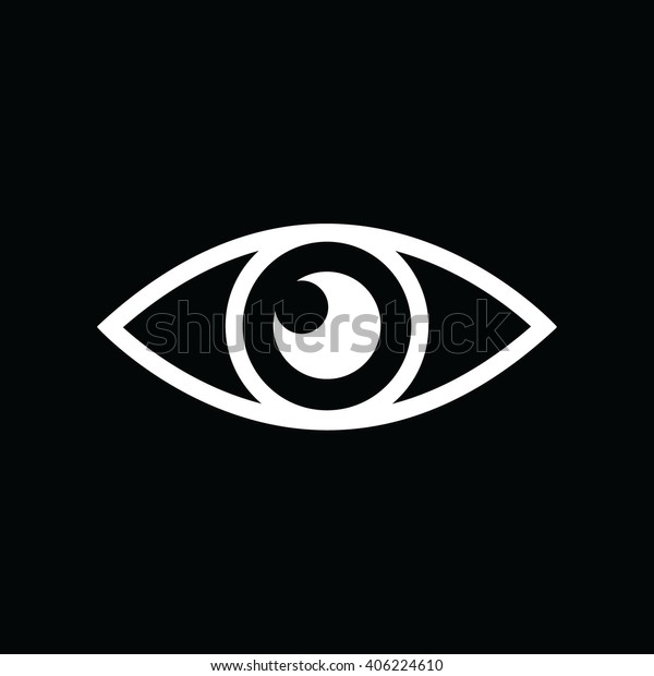 White Eye Vector Icon Black Background: vector de stock (libre de ...