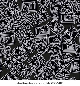 White Figures On Dark Background Pattern Stock Vector (Royalty Free ...