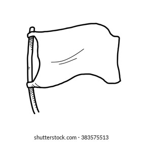 White Flag Doodle Hand Drawn Vector Stock Vector (Royalty Free ...