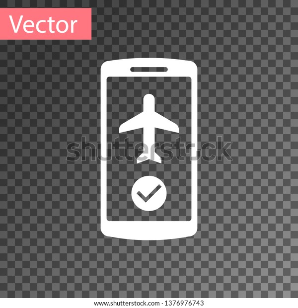 White Flight Mode Mobile Phone Icon Stock Vector (Royalty Free ...
