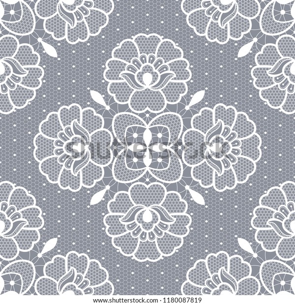 White Floral Lace Seamless Pattern Vector Stock Vector (Royalty Free ...