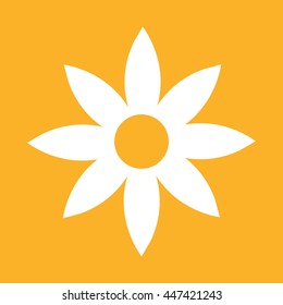 White Flower Icon Vector Illustration Yellow Stock Vector (Royalty Free ...