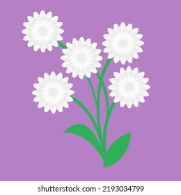 White Flowers Illustration Vector Cartoon Stock Vector (Royalty Free ...