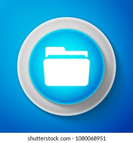 White Folder Icon Isolated On Blue Stock Vector (Royalty Free ...