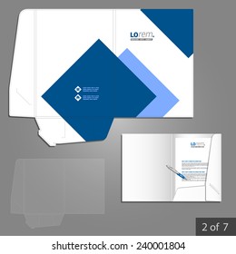 White Folder Template Design Company Blue Stock Vector (Royalty Free ...