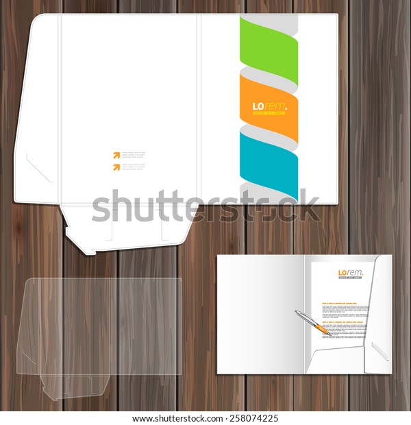 White Folder Template Design Corporate Identity Stock Vector (Royalty ...