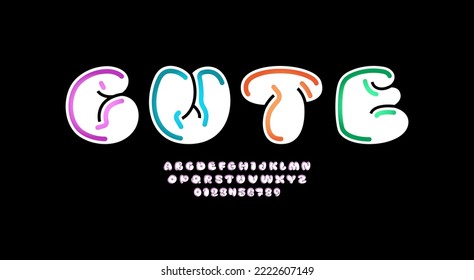 Comic Font Kids Alphabet Cartoon Style: เวกเตอร์สต็อก (ปลอดค่าลิขสิทธิ์ ...