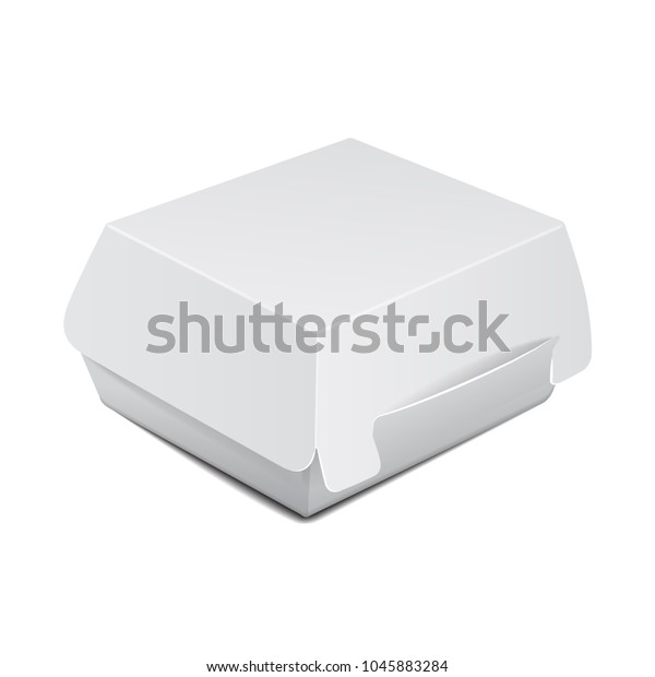 White Food Box Packaging Burger Lunch Stock Vector (Royalty Free ...