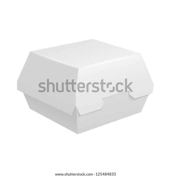 White Food Box Packaging Hamburger Lunch Stock Vector (Royalty Free ...