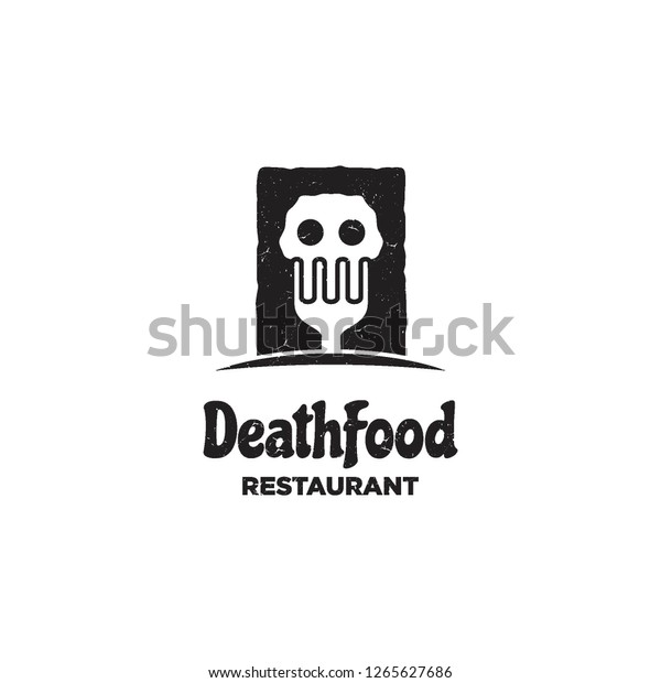 White Fork Skull Head Death Food Stock Vector (Royalty Free) 1265627686 ...