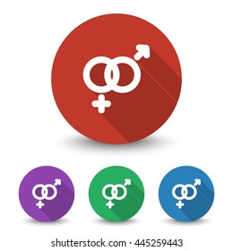 White Gender Icon Different Colors Set Stock Vector (Royalty Free ...