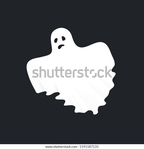 White Ghost Phantom Silhouette Isolated On Stock Vector (Royalty Free ...