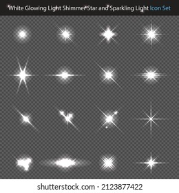 White Glowing Light Shimmer Star Sparkling Stock Vector (Royalty Free ...