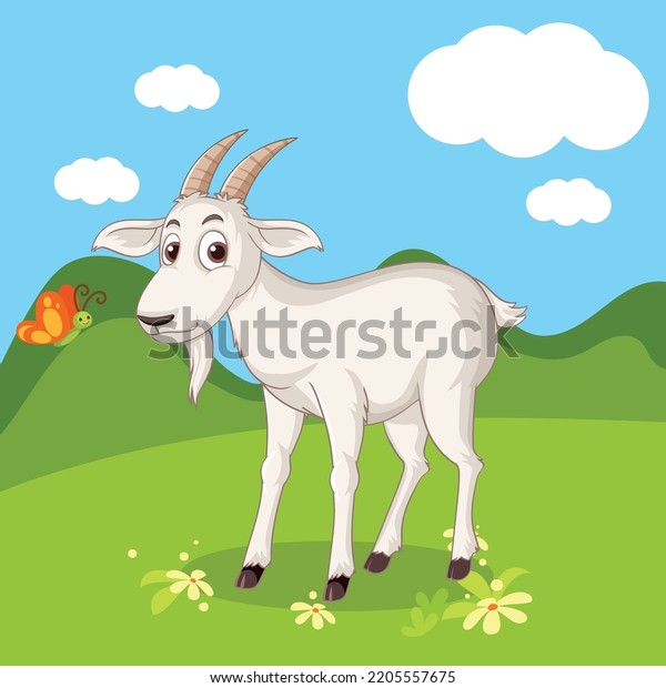 White Goat Cartoon Character Vector Cartoon Stock Vector (Royalty Free ...
