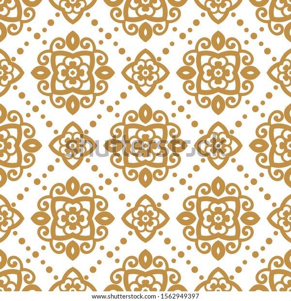 White Gold Vintage Vector Seamless Pattern Stock Vector (Royalty Free ...