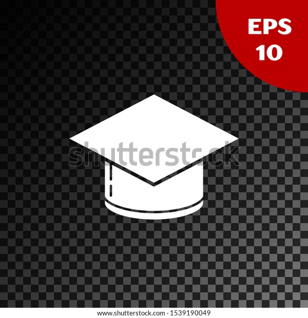 White Graduation Cap Icon Isolated On Stock Vector (Royalty Free ...