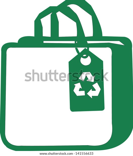 White Green Cotton Bag Vector Stock Vector (Royalty Free) 141556633 ...