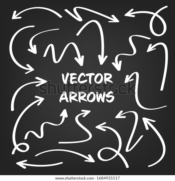 White Hand Drawn Arrows Set On Stock Vector (Royalty Free) 1684935517 ...