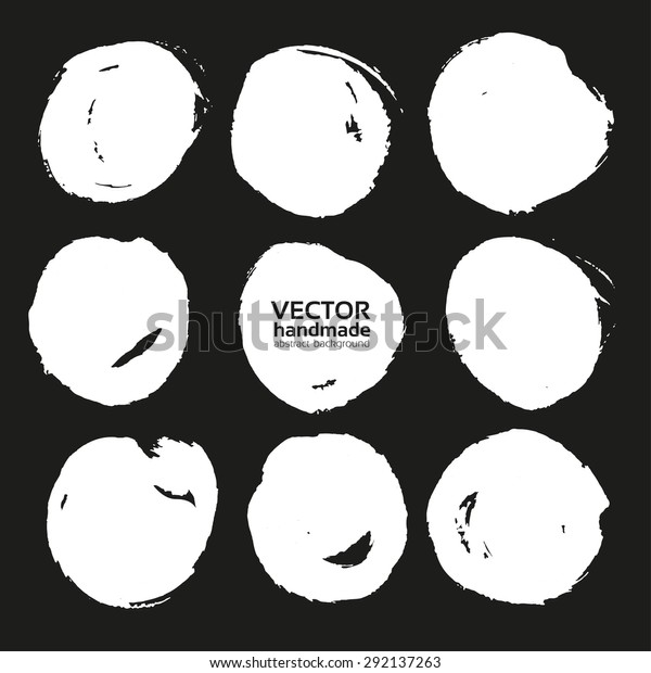 White Hand Drawn Circle Realistic Strokes Stock Vector (Royalty Free ...