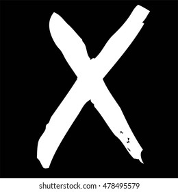 White Hand Drawn Letter X On Stock Vector (Royalty Free) 478495579 ...