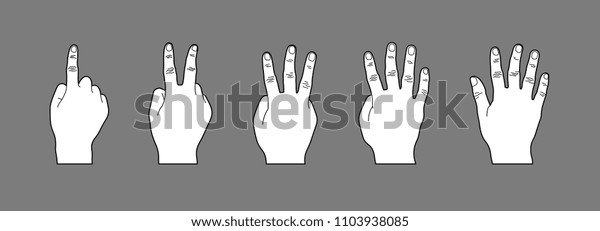 White Hand Gesture Cartoon Style Illustration Stock Vector (Royalty ...
