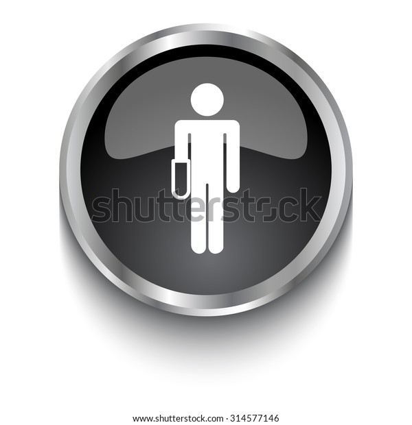 White Hand Symbol On Black Glossy Stock Vector (Royalty Free) 314577146 ...