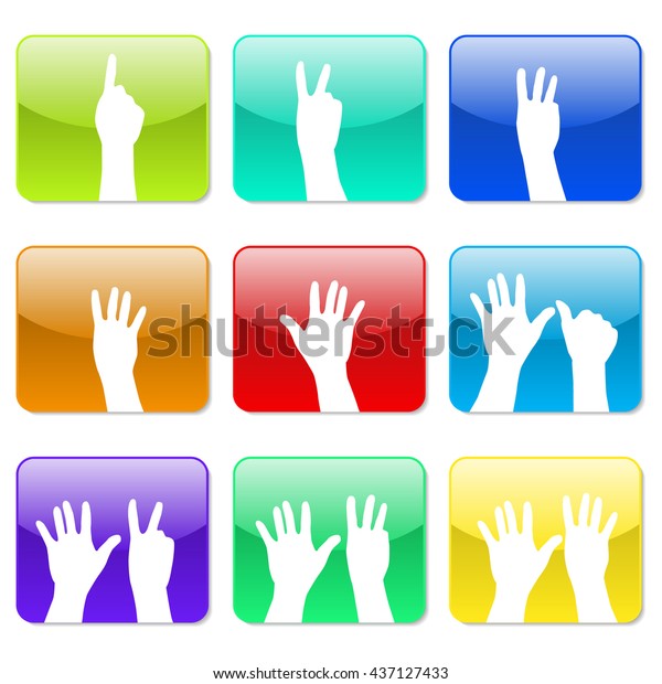 White Hands Counting 1 9 Fingers Stock Vector (Royalty Free) 437127433 ...