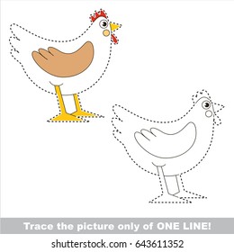 White Hen Be Traced Only One: vector de stock (libre de regalías ...
