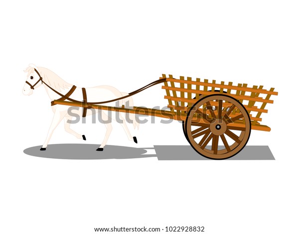 White Horse Cart Vector Image Stock Vector (Royalty Free) 1022928832 ...