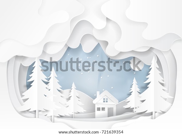 White House On Snow Winter Background Stock Vector (Royalty Free ...