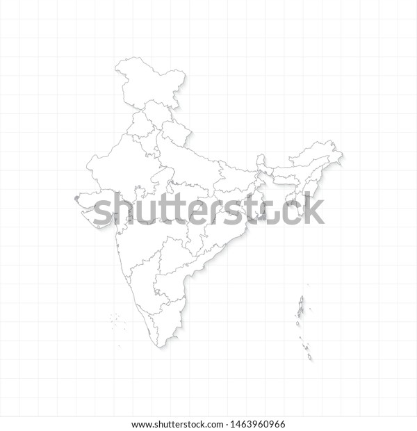 White India Map Grid Vector Thin 스톡 벡터(로열티 프리) 1463960966 | Shutterstock