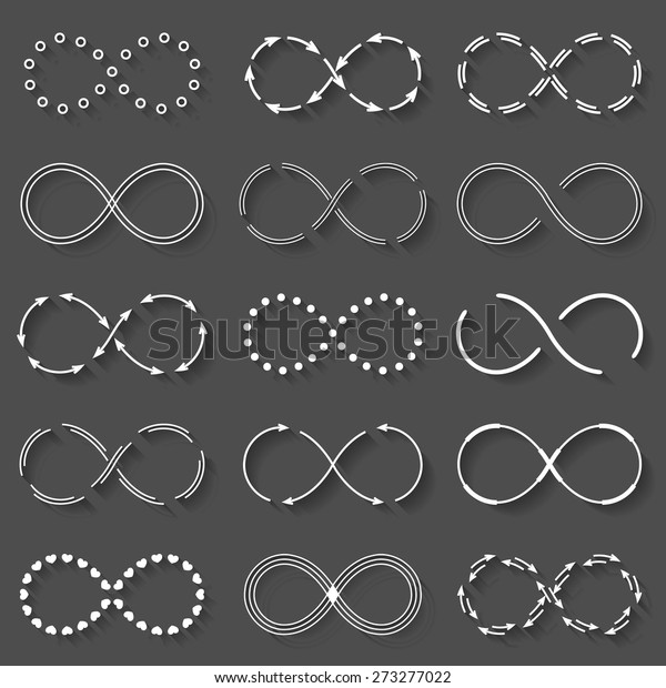 White Infinity Symbols Set Shadows Vector Stock Vector (Royalty Free ...
