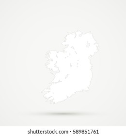 White Ireland Map Illustration Stock Vector (Royalty Free) 589851761 ...