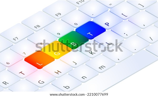 White Isometric Backlit Keyboard Lgbt Lettering Stock Vector (Royalty ...
